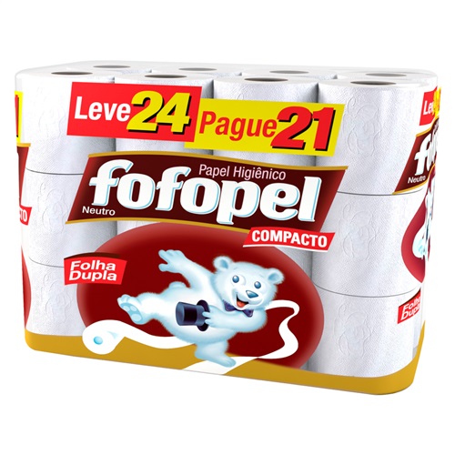 Papel HigiÊnico Fofopel Folha Dupla Leve 24 Pague 21 Fardo C 3x24